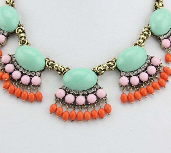 Fan Fringe Statement Necklace, Bubble Necklace, Bib Necklace on Luulla